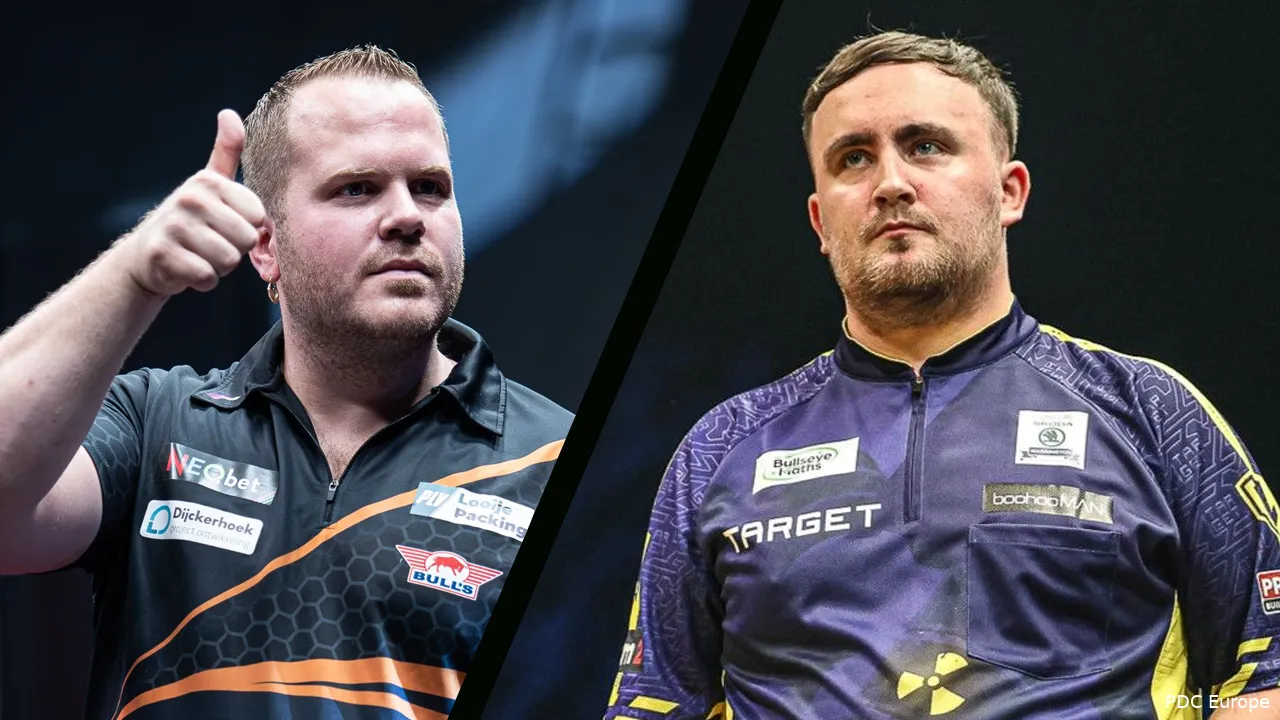 Schedule Sunday afternoon at Flanders Darts Trophy 2024 including Littler-Van Duijvenbode ...